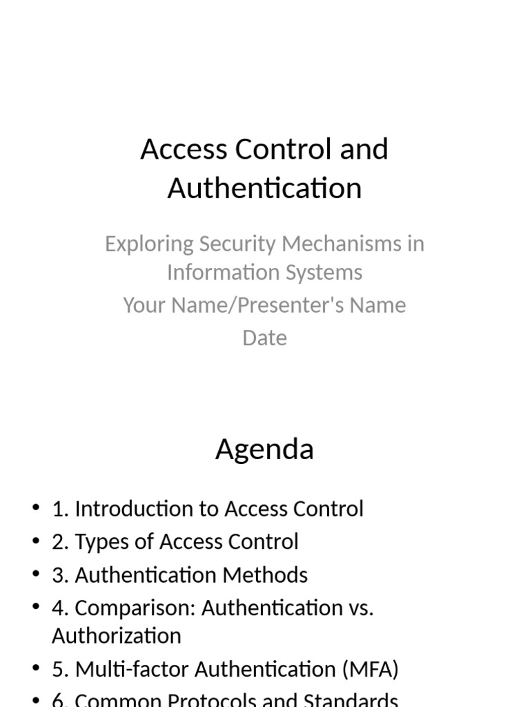 Access Control and Authentication | PDF