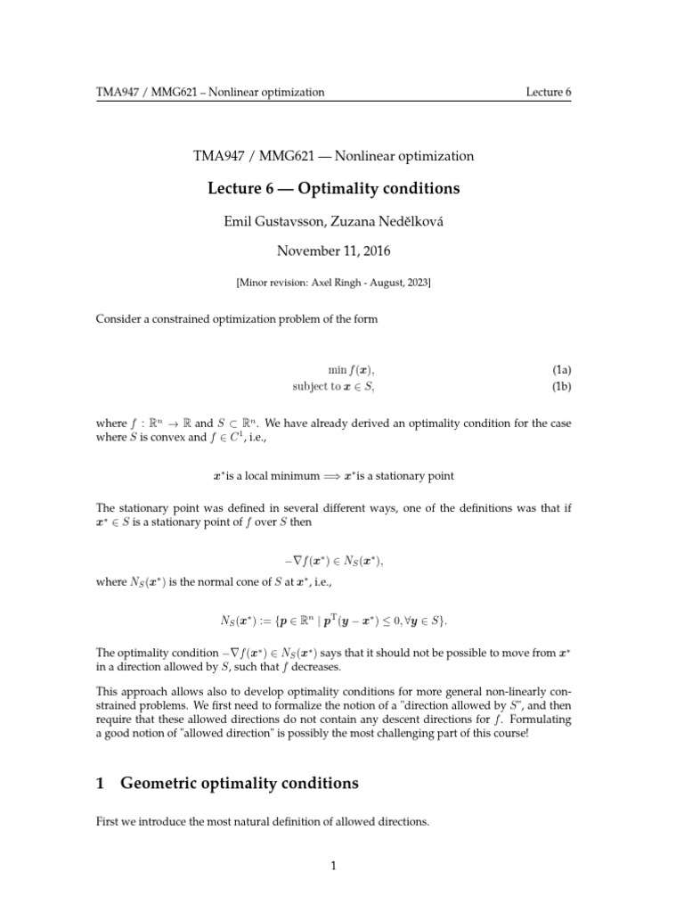 Lecture_6 | PDF | Mathematical Optimization | Tangent