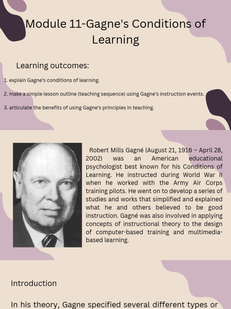 Gagnes Condition of Learning | PDF | Learning | Concept