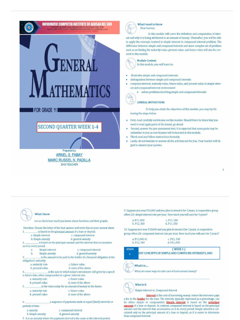 Gen Math 2 ND Quarter Module | PDF