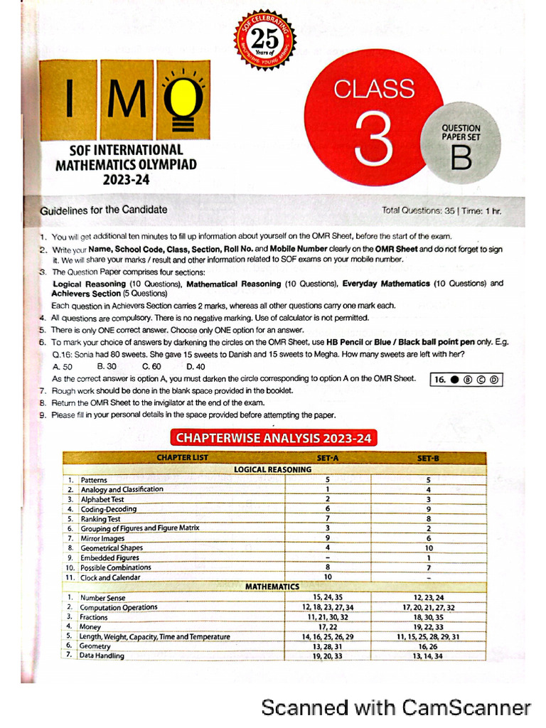 IMO Class3 2023-2024 SetB | PDF
