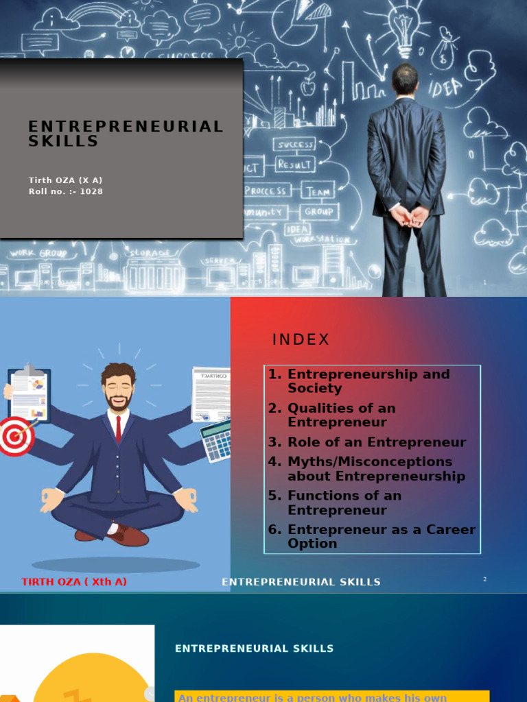 Understanding Entrepreneurial Skills | PDF | Entrepreneurship ...