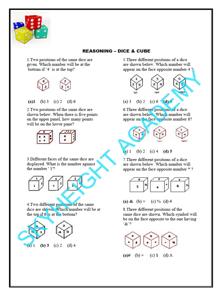Reasoning Dice Cubes | PDF | Dice | Gaming Devices