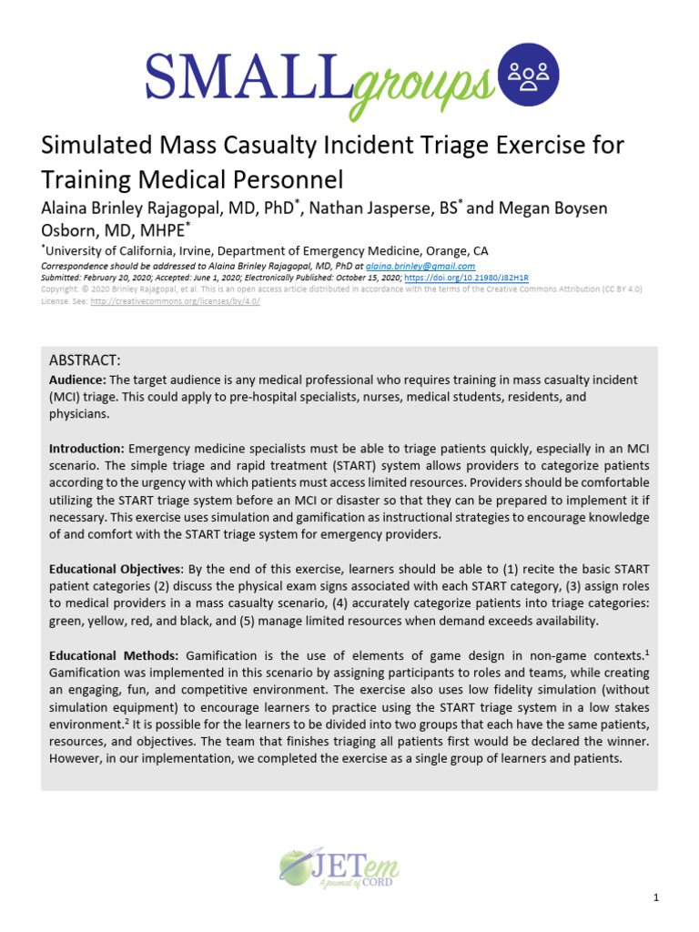 Mci Training | PDF | Learning | Emergency Department