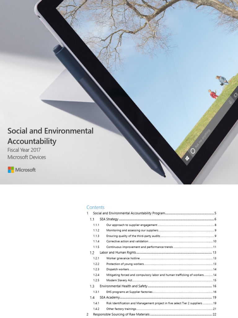 Microsoft Devices Social and Environmental Accountability FY17 | PDF ...