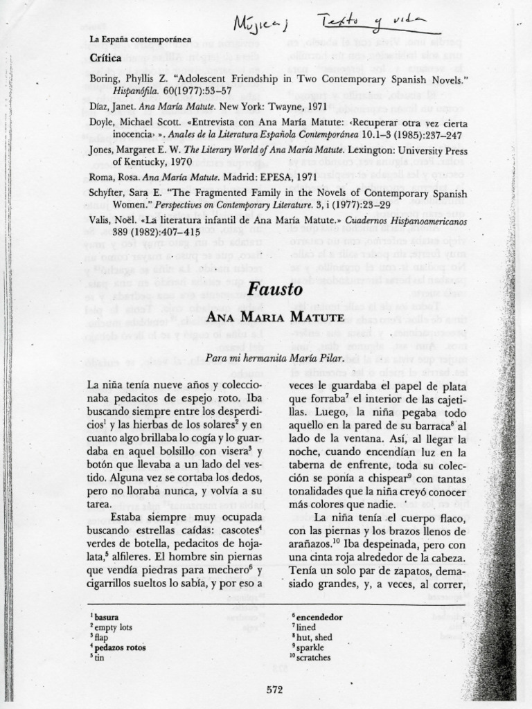 Ana Maria Matute Fausto | PDF