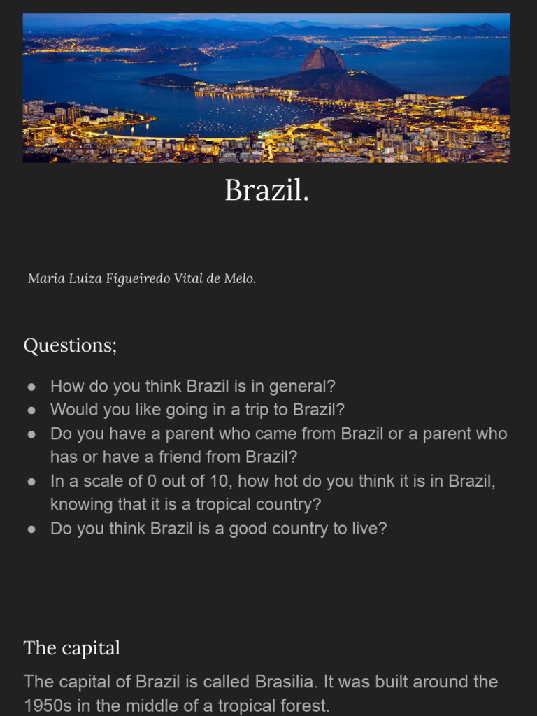 Brazil Presentation. | PDF | Brazil | Tropics