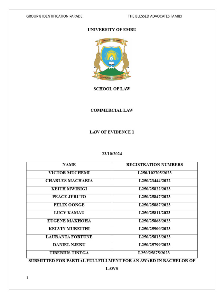 group 8 id parade | PDF | Witness | Legal Procedure