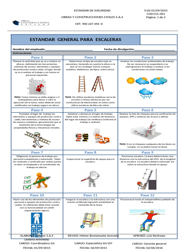 SST- FOR 45. ESCALERAS | PDF | Escalera