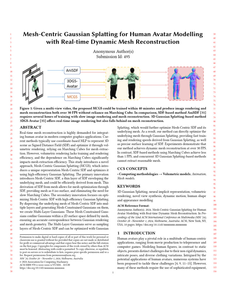 Mesh Centric Gaussian Splatting For Human Avatar Modelling With Real Time Dynamic Mesh