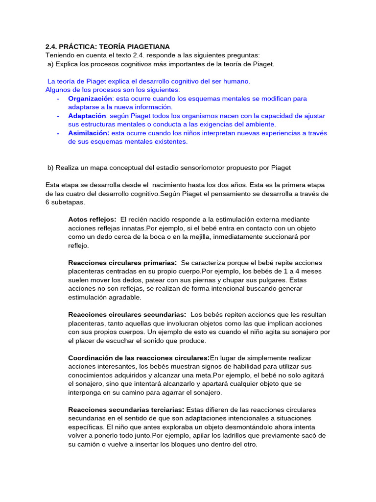 practica 3 psico (5) | PDF | Desarrollo cognitivo | Pensamiento