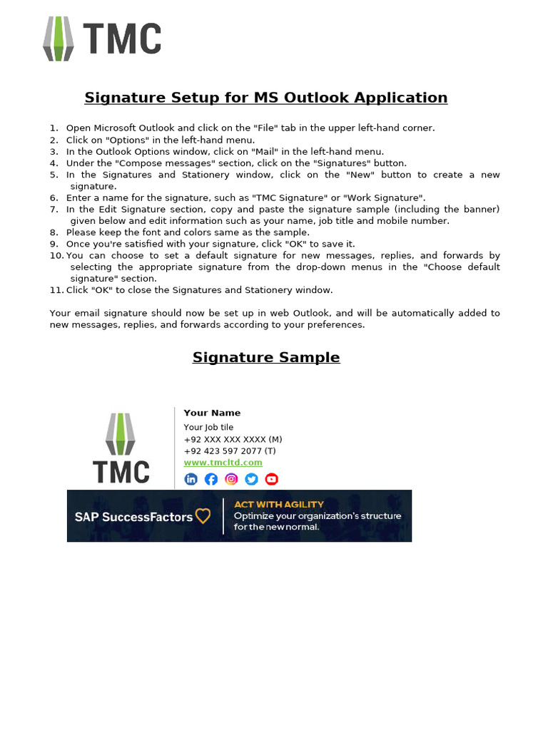 TMC Signature Setup Guide (1) | PDF