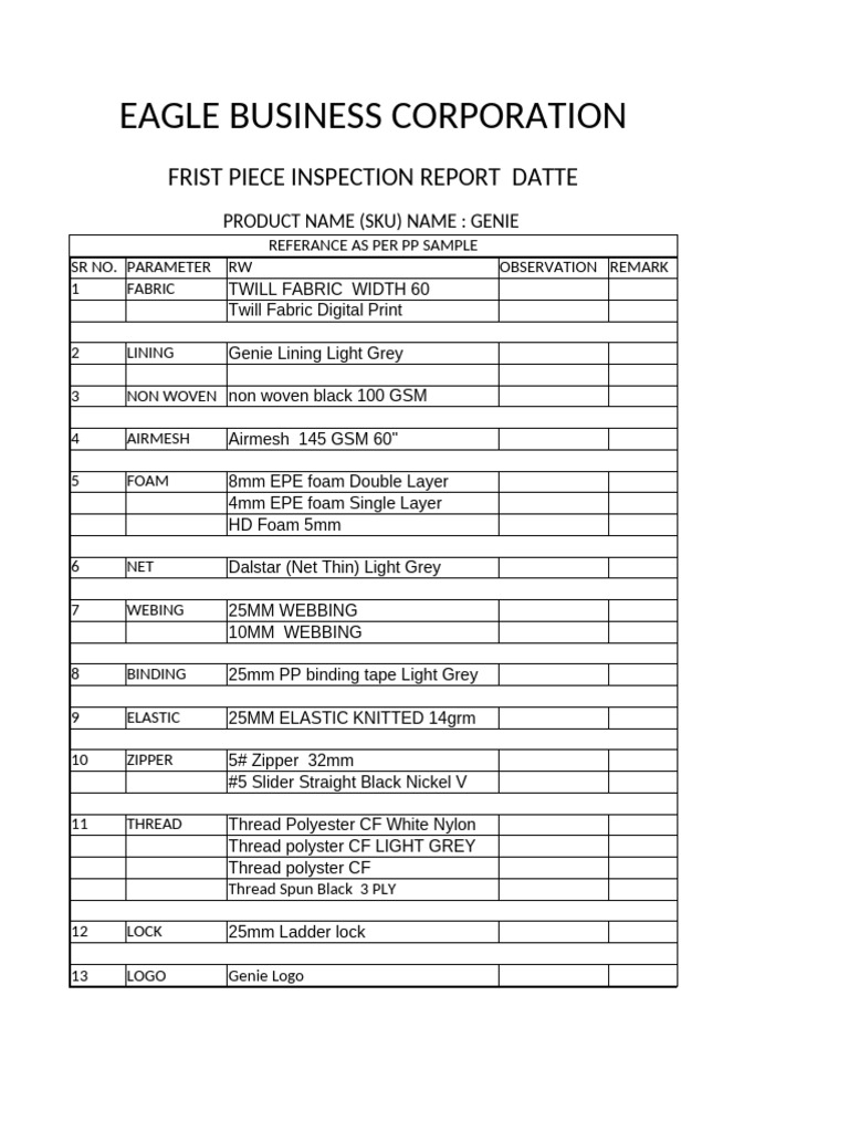 Inpection Report | PDF