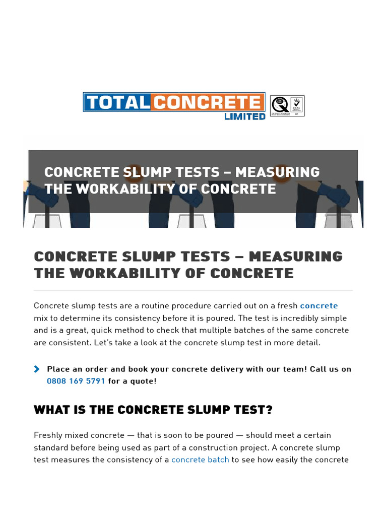 Concrete Slump Tests - Measuring The Workability of Concrete - Total ...