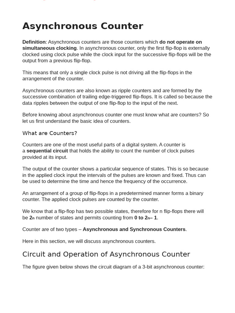 Asynchronous counter | PDF | Electrical Circuits | Electronic Design