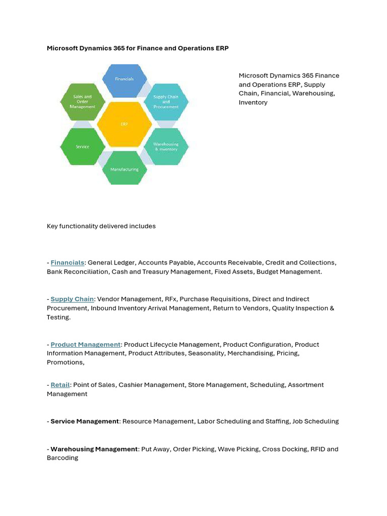 Microsoft Dynamics 365 For Finance and Operations ERP | PDF | Banks ...