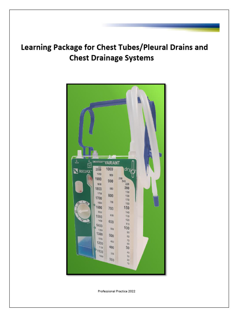 Chest Tube Learning Package 0 | PDF | Lung | Thorax