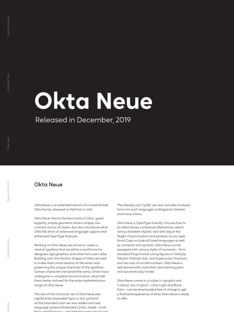 Okta Neue Font Family Overview | PDF | Typefaces | Typography