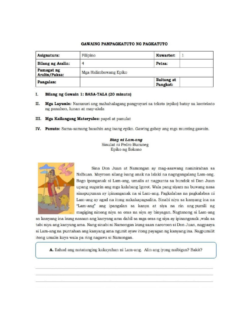FILIPINO-7-Activity-Sheets (1) | PDF