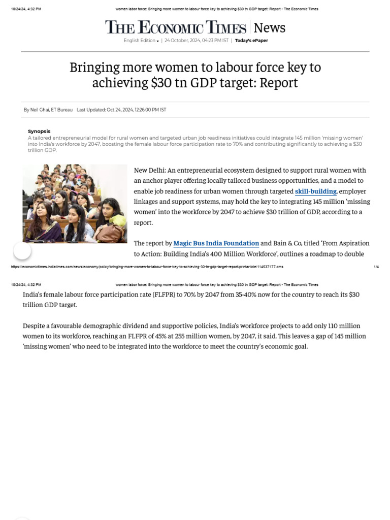 Women Labor Force - Bringing More Women To Labour Force Key To ...