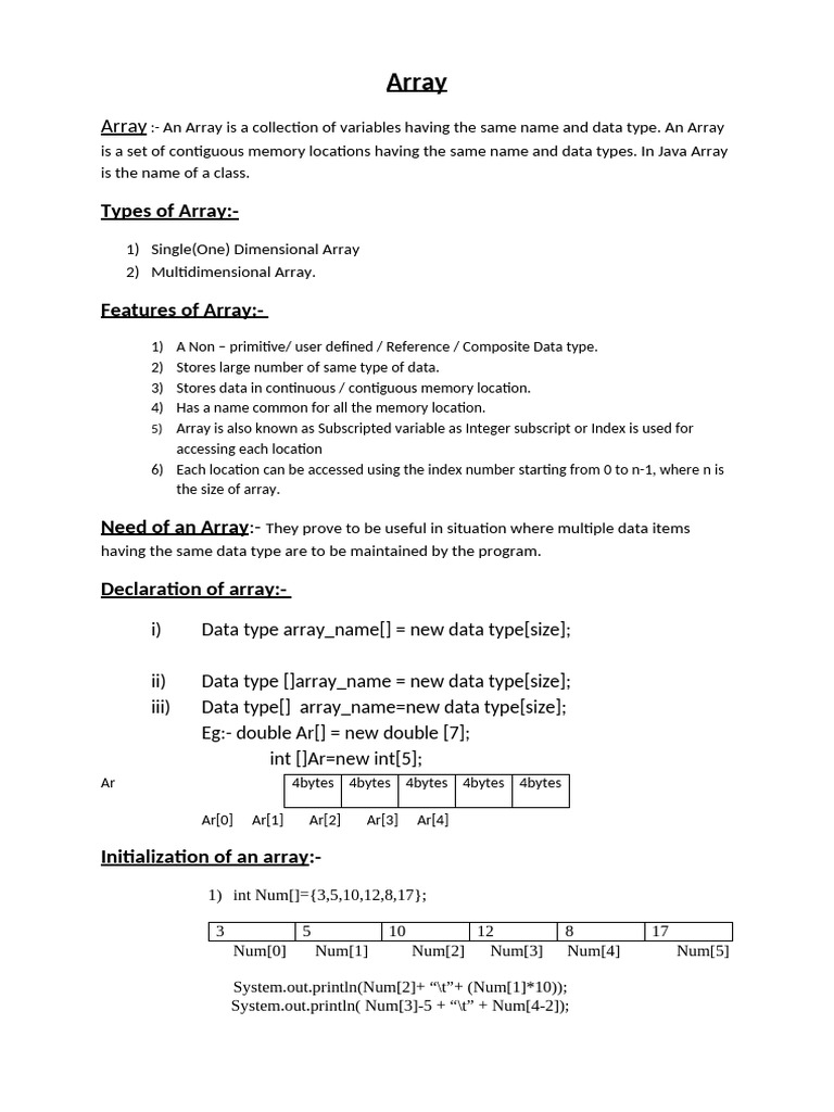 Arraytheory | PDF | Integer (Computer Science) | Data Type