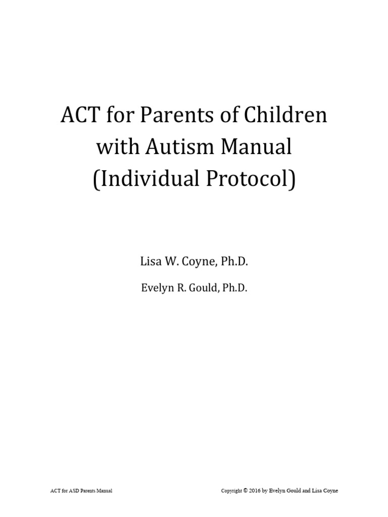 ACT Manual for Parents of Two Children | PDF | Autism Spectrum | Thought