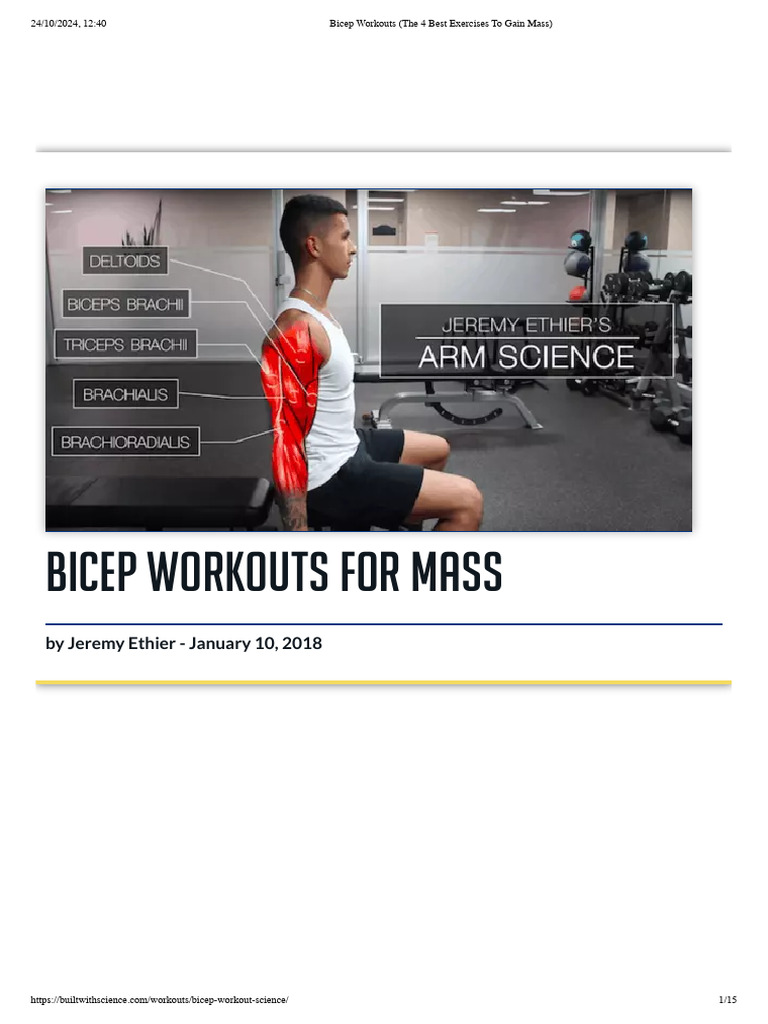 Bicep Workouts (The 4 Best Exercises To Gain Mass) | PDF | Arm | Musculoskeletal System
