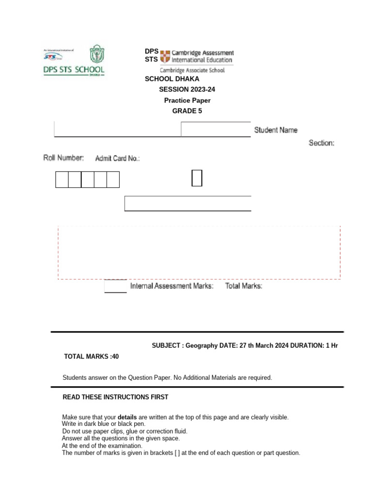 Geo Practice Paper | PDF | Biodiversity | Agriculture