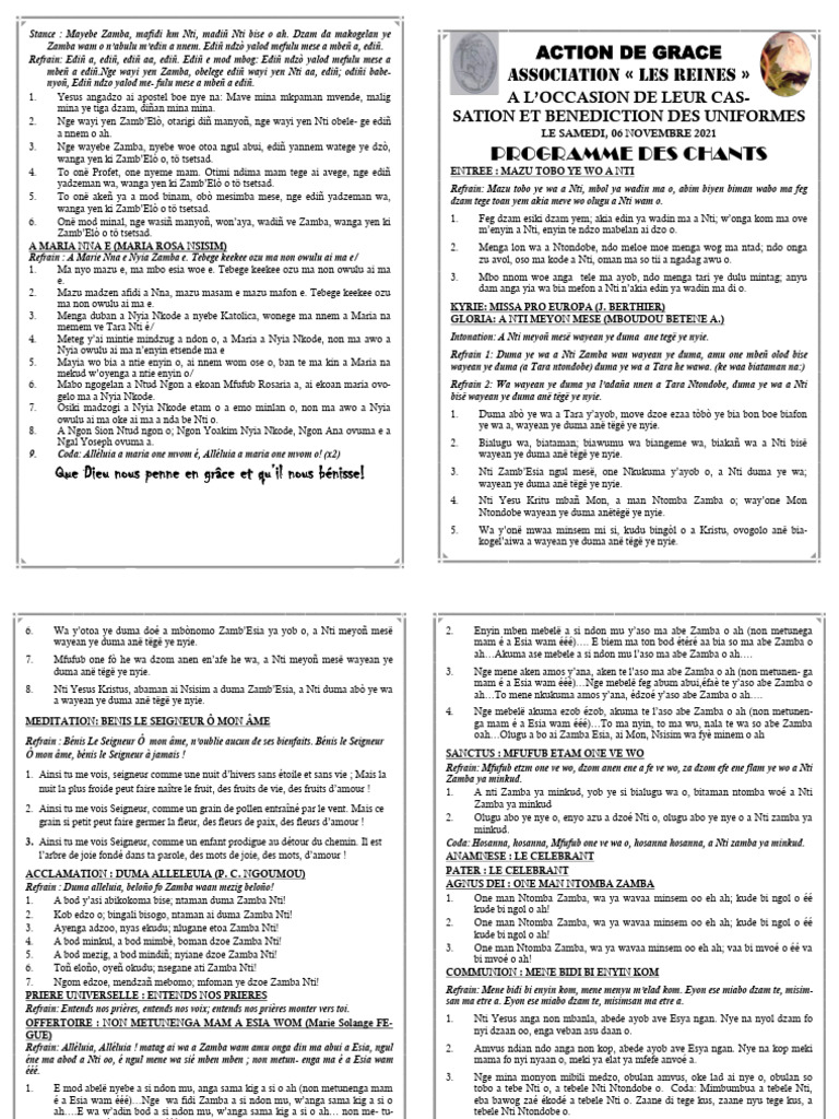 Action de Grace Association Les Reines | PDF