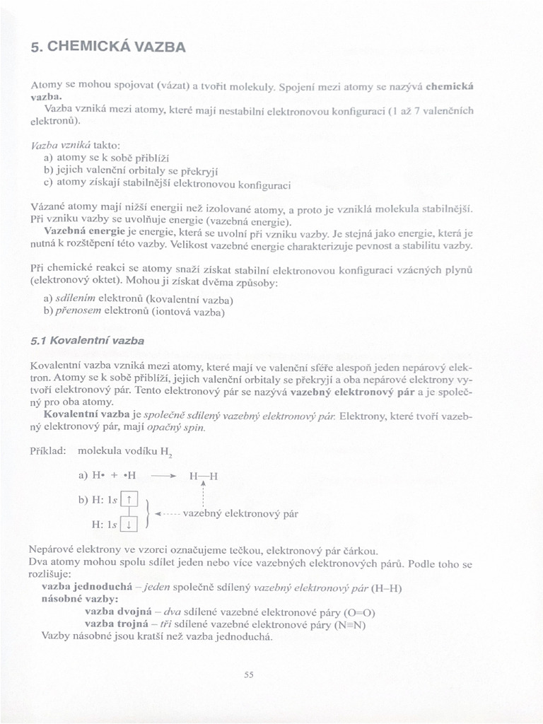CH-chemická Vazba Učebnice | PDF