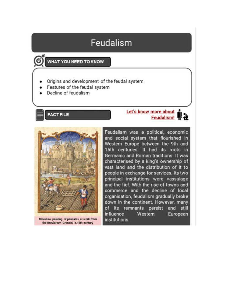 Feudalsim Notes | PDF
