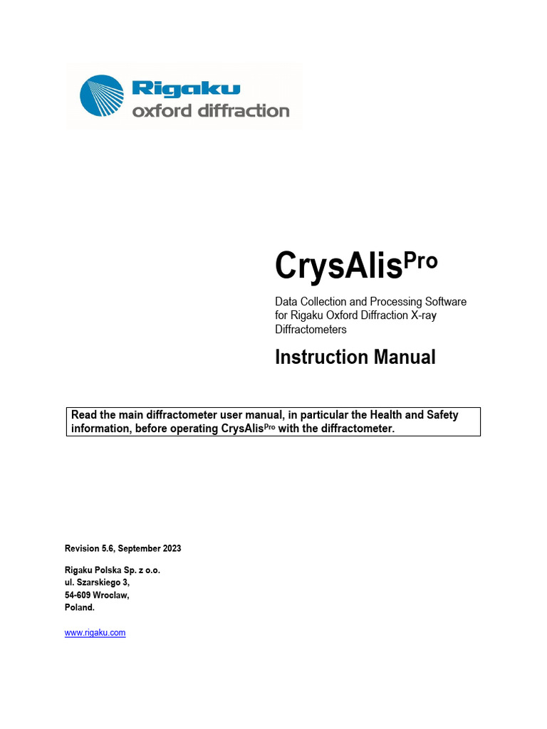 CrysAlisPro User Manual Overview | PDF | Icon (Computing) | Software