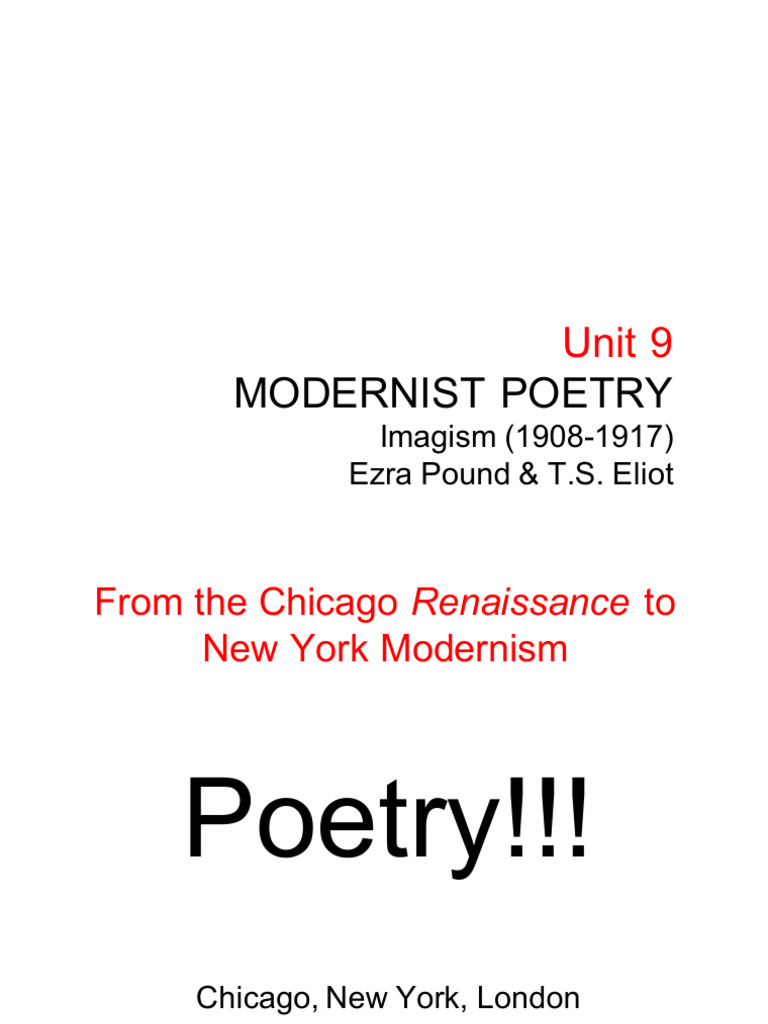Imagism: Modernist Poetry Overview | PDF | Literary Movements | Poets
