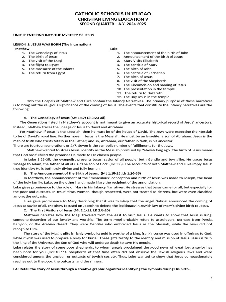 Cle 9 LP 2Q | PDF | Baptism | Jesus