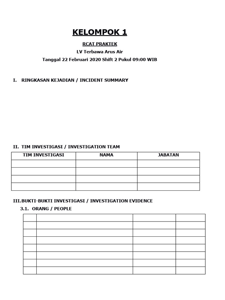 Contoh RCAT Batch 7 - Kelompok 1 | PDF