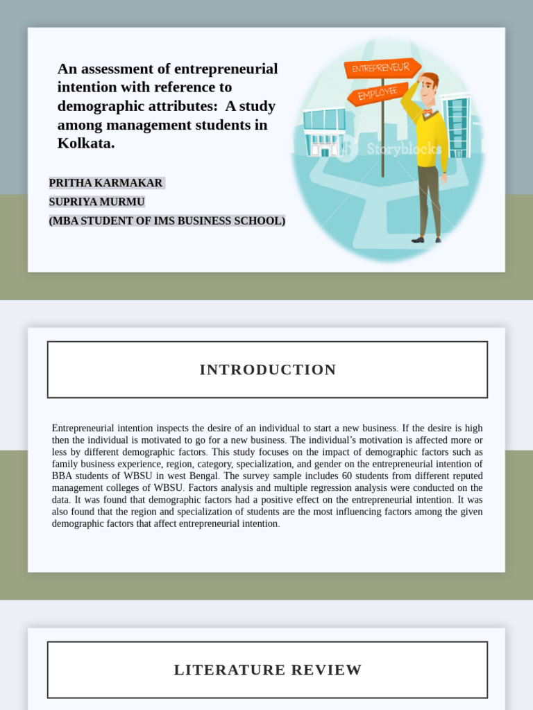 Entrepreneurial Intention | PDF | Survey Methodology | Methodology
