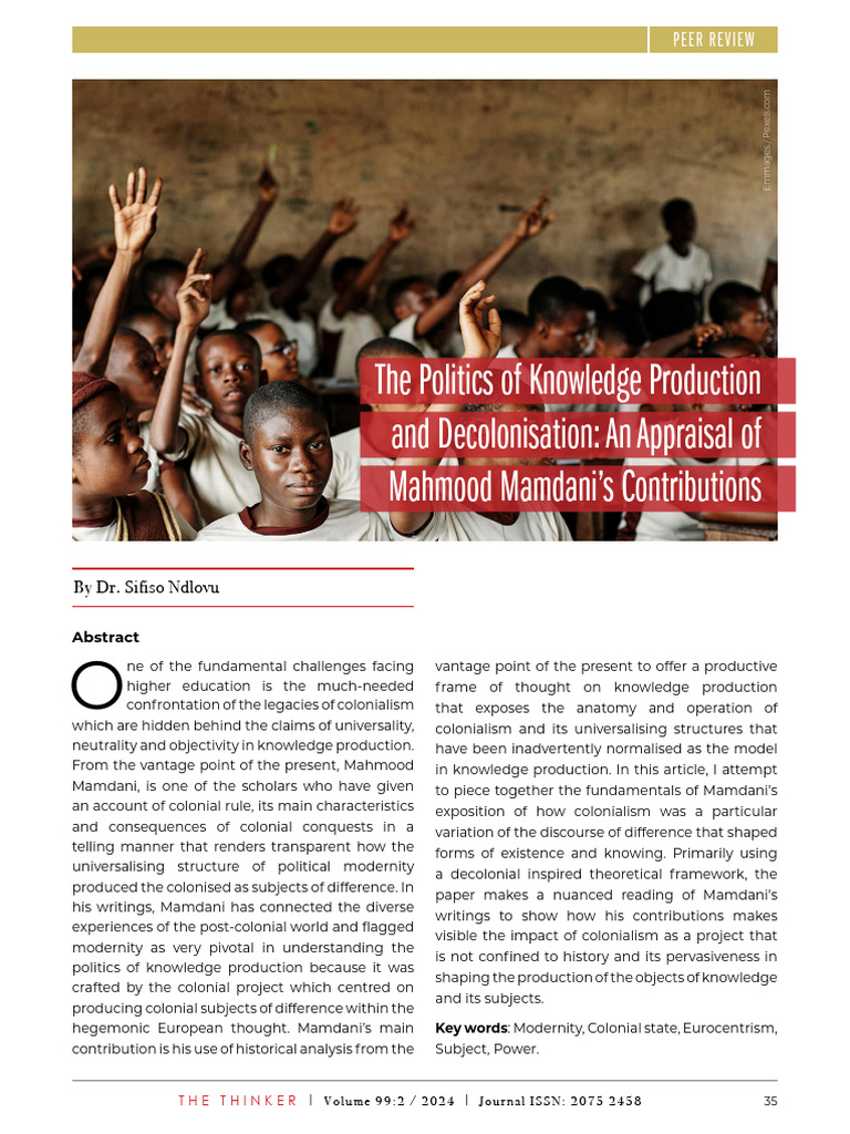 4 The Thinker Edition 99 2 June2024 Ndlovu | PDF | Colonialism | Liberal Arts Education