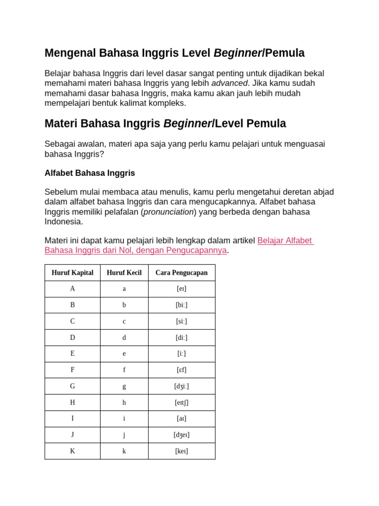 Mengenal Bahasa Inggris Level | PDF | Seni & Disiplin Bahasa
