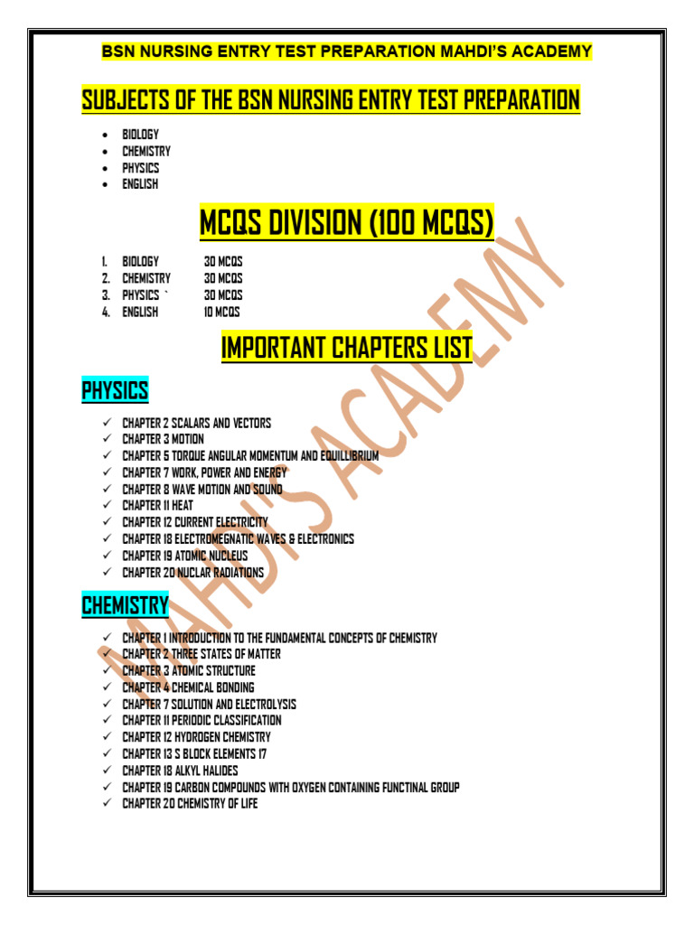 BSN Nursing Entry Test Prep Guide | PDF | Wellness