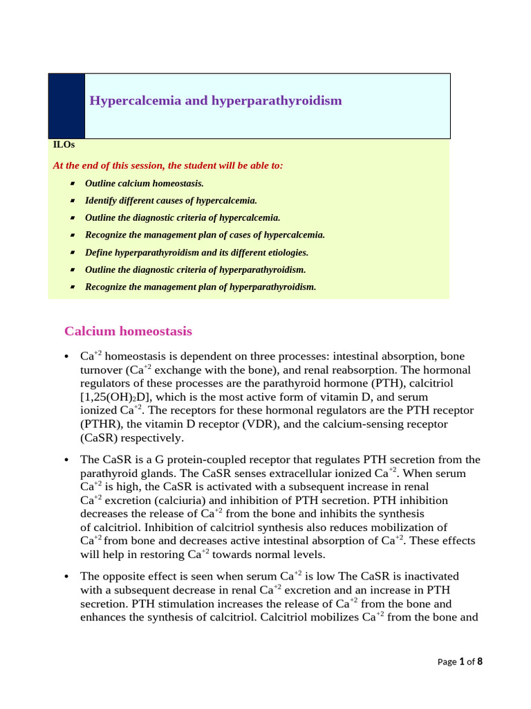 Hypercalcemia and Hyperparathyroidism Corrected | PDF | Endocrine ...