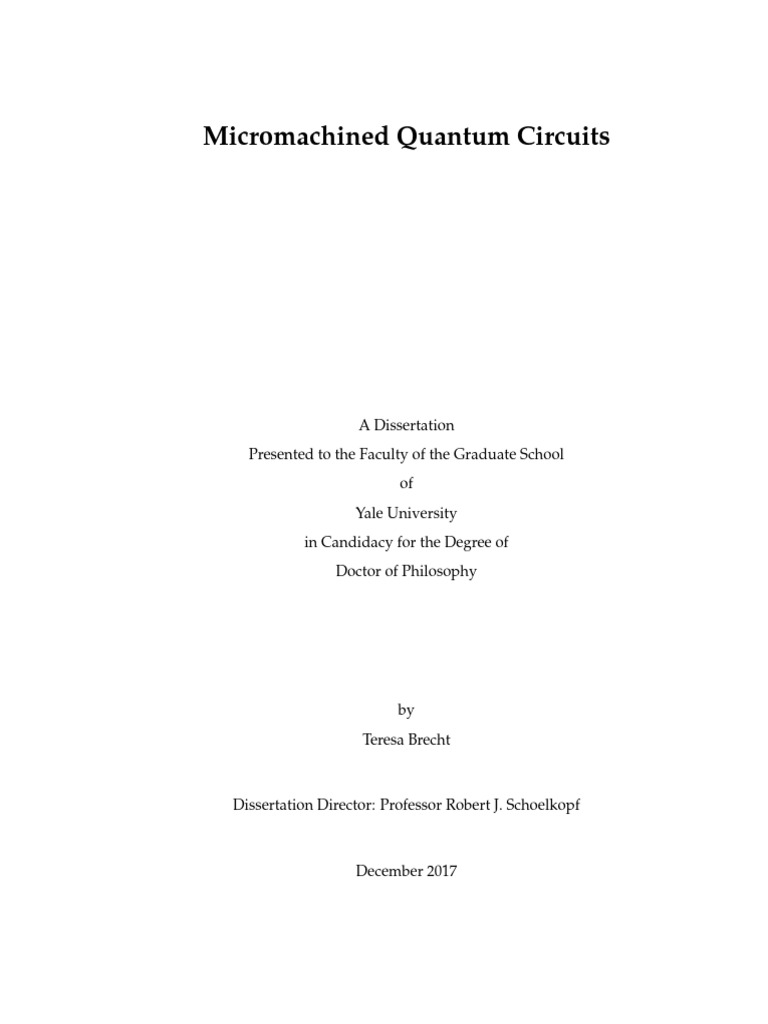 2017 RSL Thesis Teresa Brecht Final - ScreenVersion | PDF | Quantum Computing | Electromagnetism