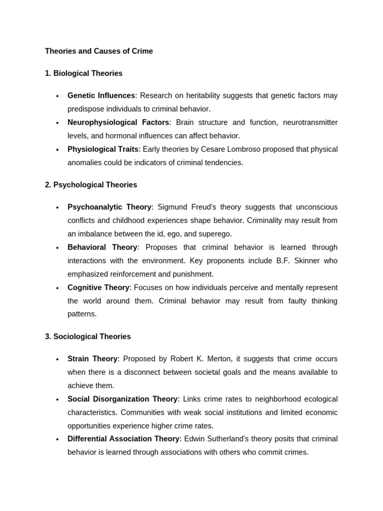 Theories and Causes of Crime Part 1 | PDF | Crimes | Crime & Violence