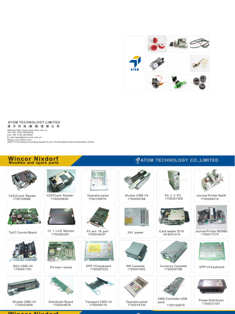 ATOM-ATM Parts Catalog-Multi-Vendor | PDF | Gear | Belt (Mechanical)