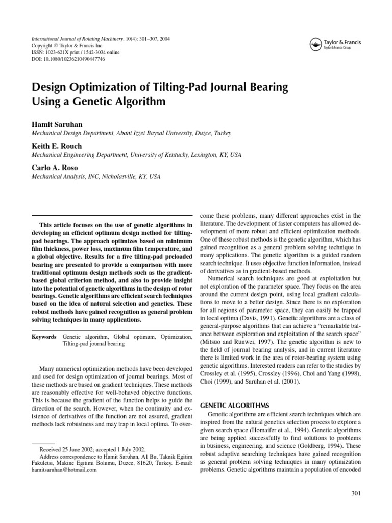 JB - Design Optimisation | PDF | Mathematical Optimization | Genetic Algorithm