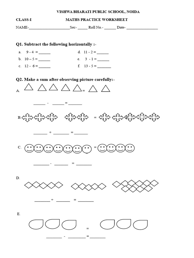 Maths Practice Worksheet-2 | PDF