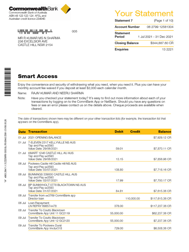 Bank Statement | PDF | Debits And Credits | Banks