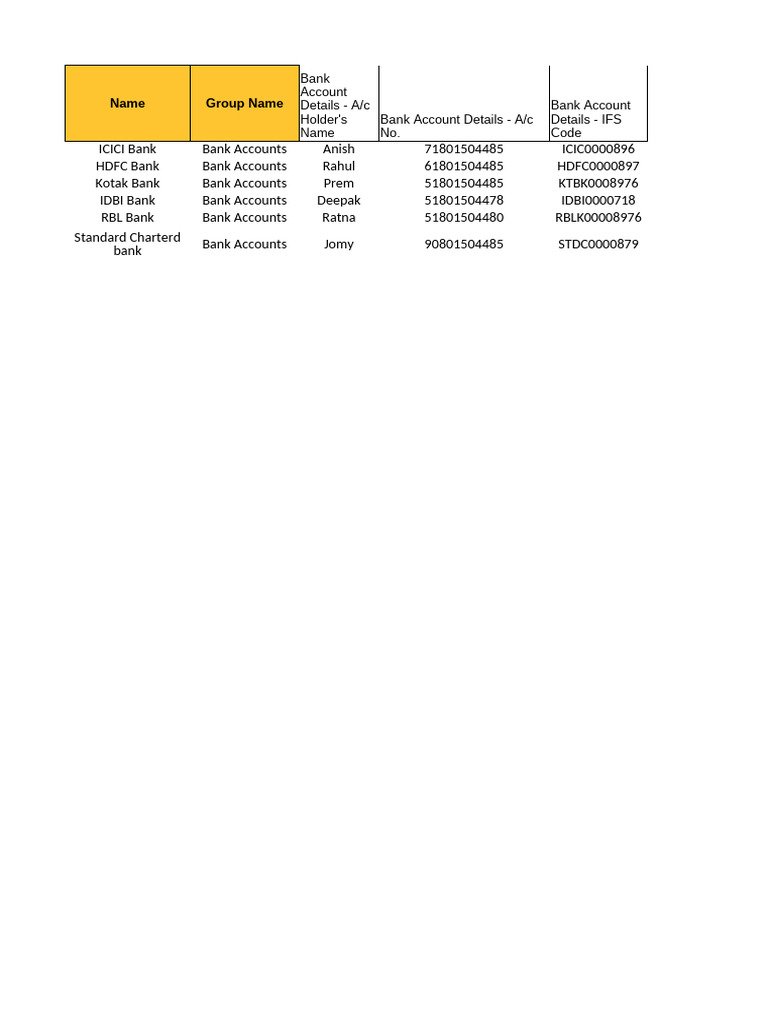 Bank Ledger With Bank Details | PDF | Business