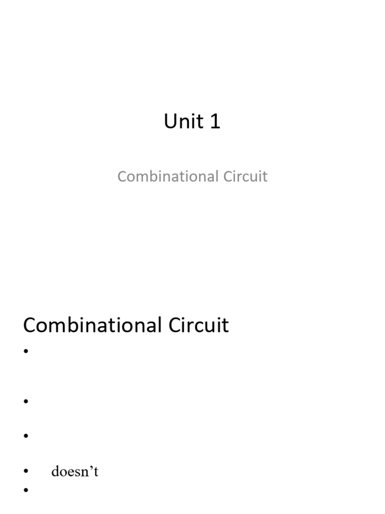 Unit 1 Combinational Cicuit | PDF | Logic Gate | Electronic Circuits