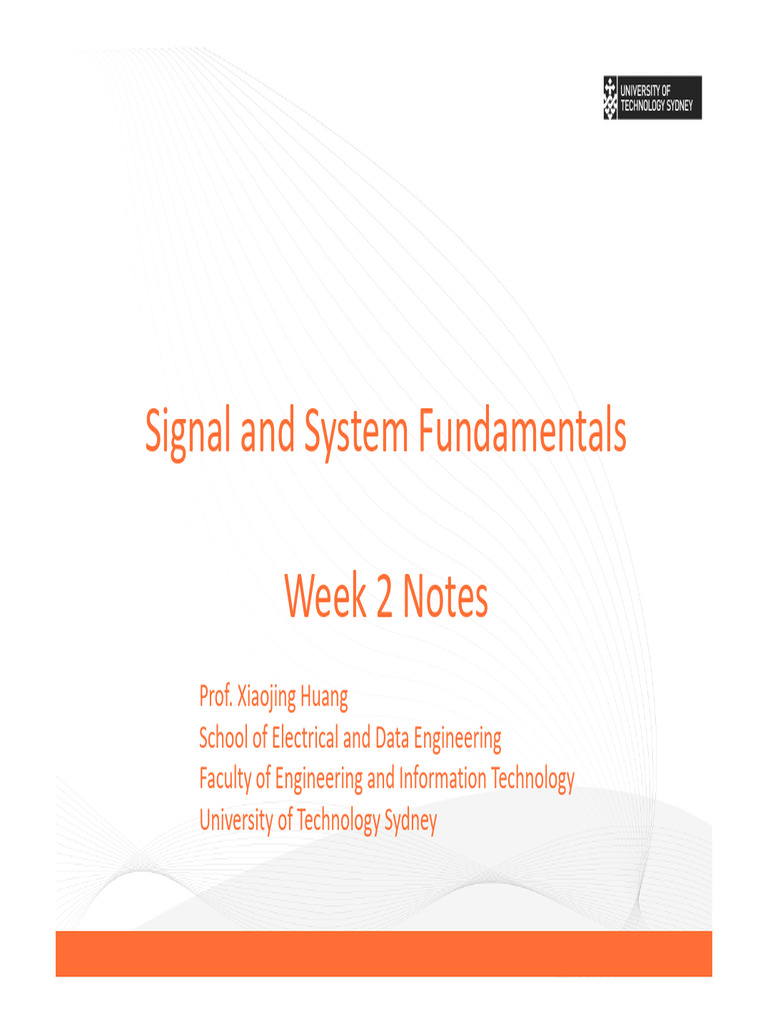Week 2 Signal and System Fundamentals | PDF | Convolution | Discrete ...
