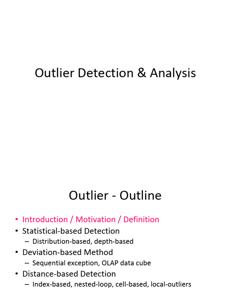 Outlier Detection And Analysis 03 Pdf Outlier Cluster Analysis